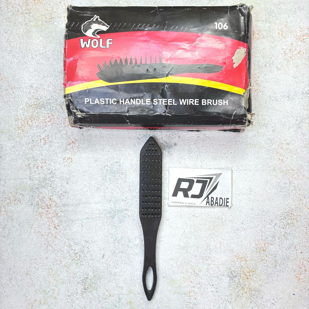 Jual [12PCS] Sikat Baja Gagang Plastik PVC Steel Wire Brush Wolf 6 ...