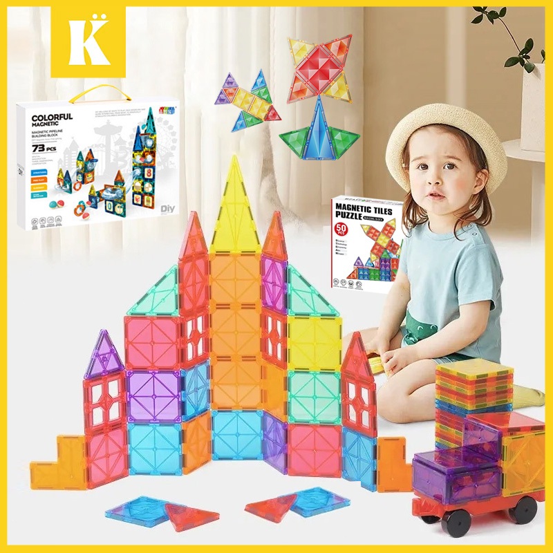 Jual Keeppley Magnetic Tiles 48 Mainan Magnet Puzzle Magnet Mainan ...