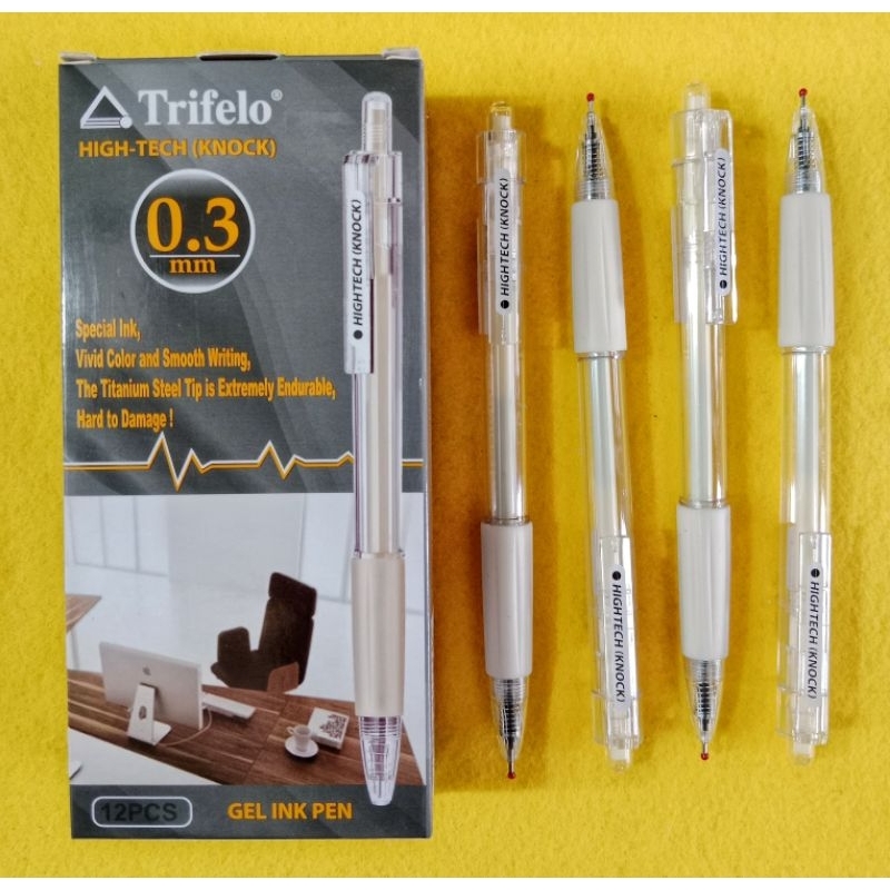 Jual Gelpen TRIFELLO High-tech Knock 0.3 mm tinta hitam (per 3 pcs ...