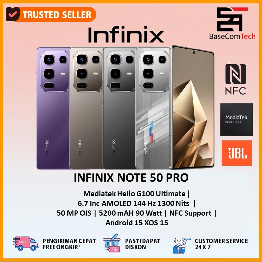 Jual Infinix NOTE 50 PRO | AMOLED 6.7 Inc 144hz | 50mp OIS Camera | 5200 mAh | 90W Charging ...