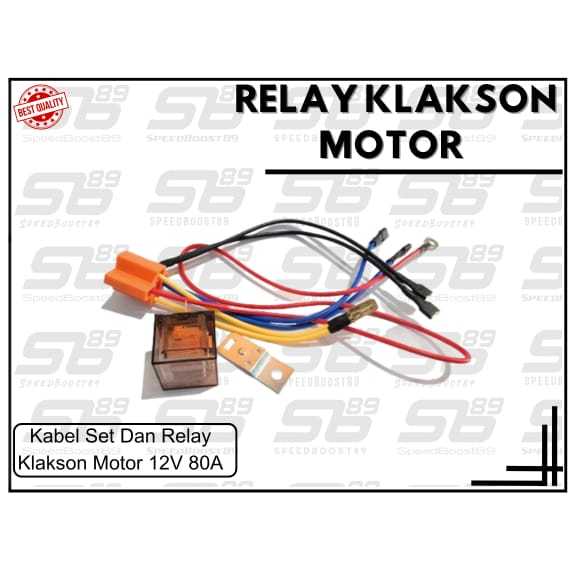 Jual KABEL SET RELAY KLAKSON 12V 80A KABEL RELAY 5 KAKI MODEL UNIVERSAL ...