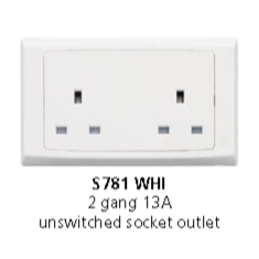 Jual MK S781 Whi | Stop Kontak AC Double | 2 Gang 13A Socket Outlet ...