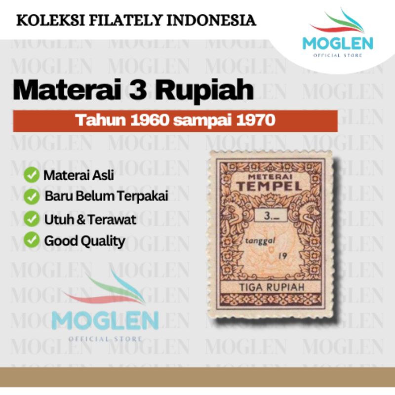 Jual Materai 3 Rupiah Tahun 1960 1961 1962 1963 1964 1965 1966 1967 ...