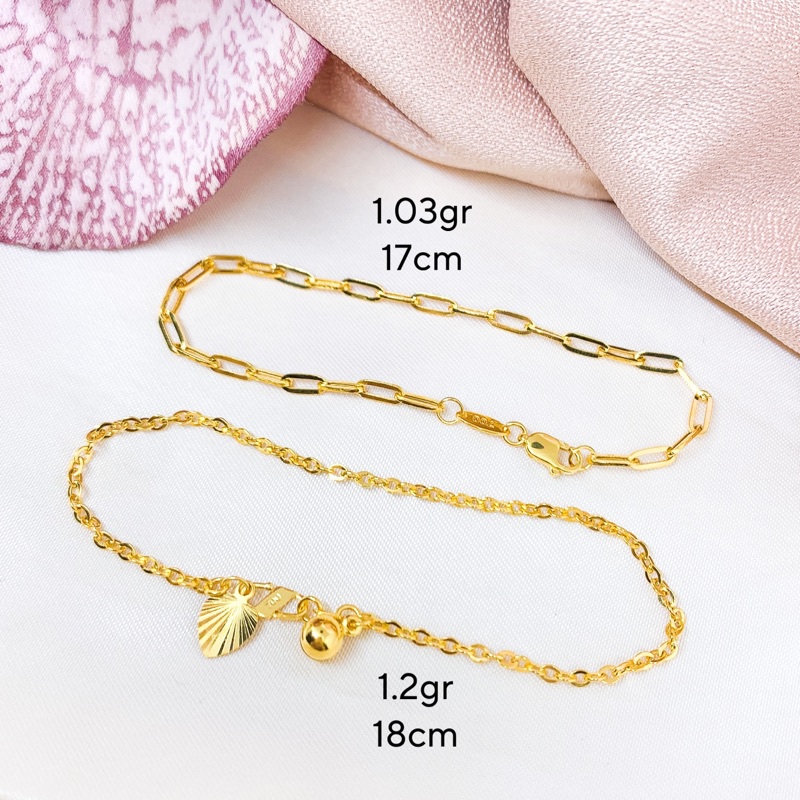 Jual Gelang Emas Paperlina Gelang Paperclip Candy Gelang Bola Pasir ...