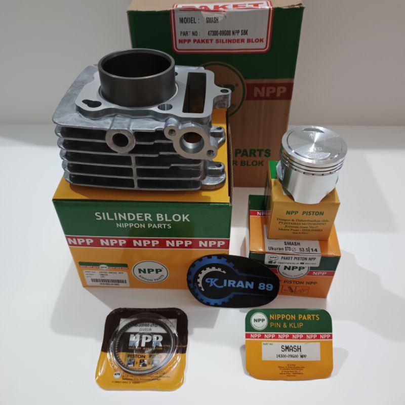 Jual Blok seher boring silinder Smash Lama set plus piston kit Smash New 110 09G ORI NPP ...