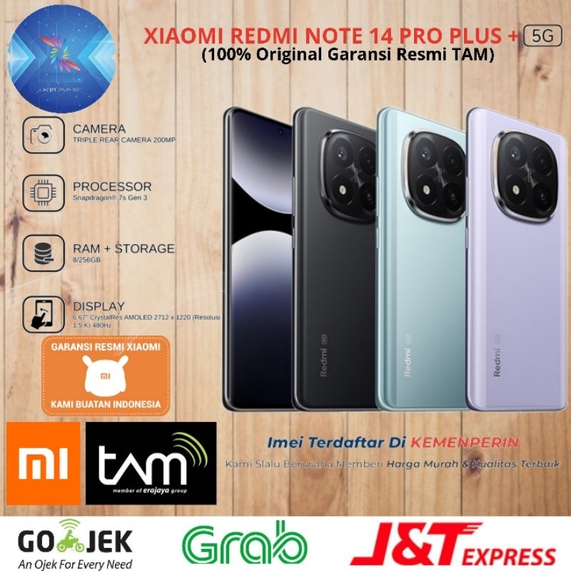 Jual XIAOMI REDMI NOTE 14 PRO PLUS + 5G TAM RAM 12GB MEMORY 512GB 8 ...
