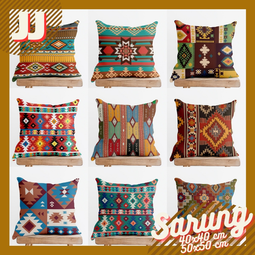 Jual SARUNG BANTAL SOFA PRINT MOTIF AZTEC ETHNIC SERIES 40X40 DAN 50X50 ...