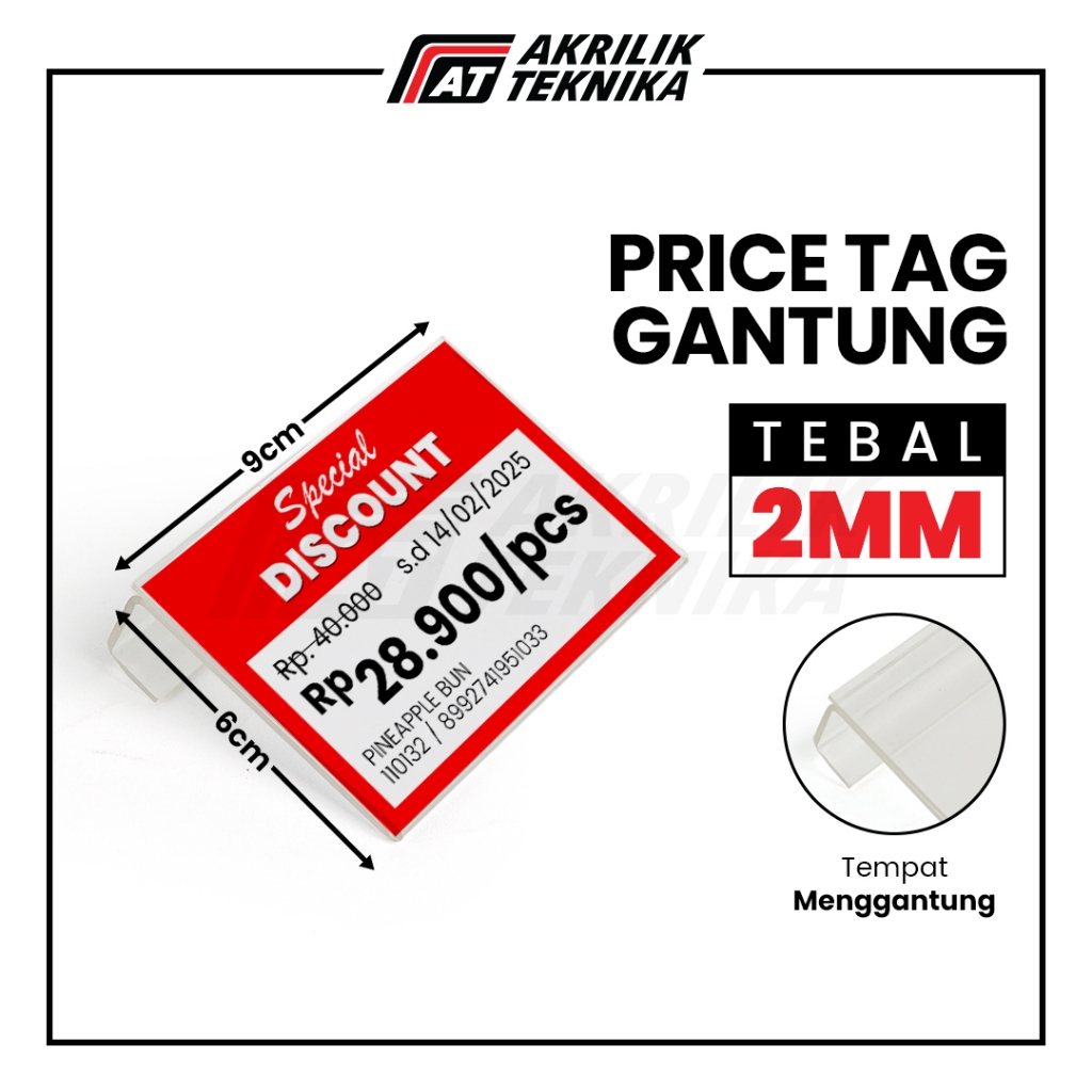 Jual Akrilik Price Tag Display Harga Gantung Rak Display | Shopee Indonesia