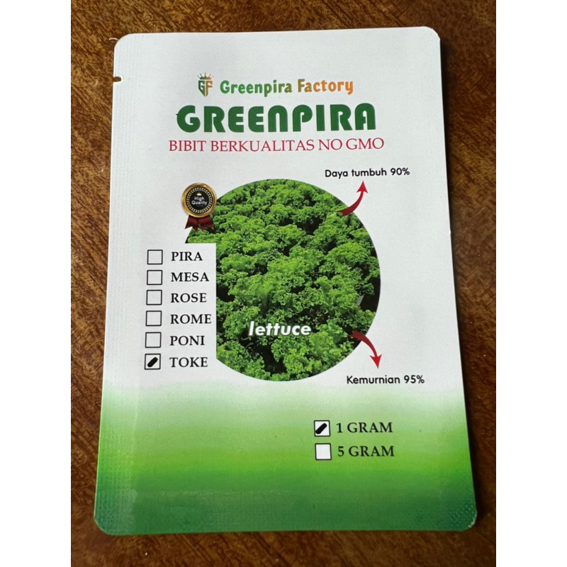 Jual [BARU PREMIUM] BENIH SELADA KERITING GREENPIRA TOKE 1 gram/Bibit ...