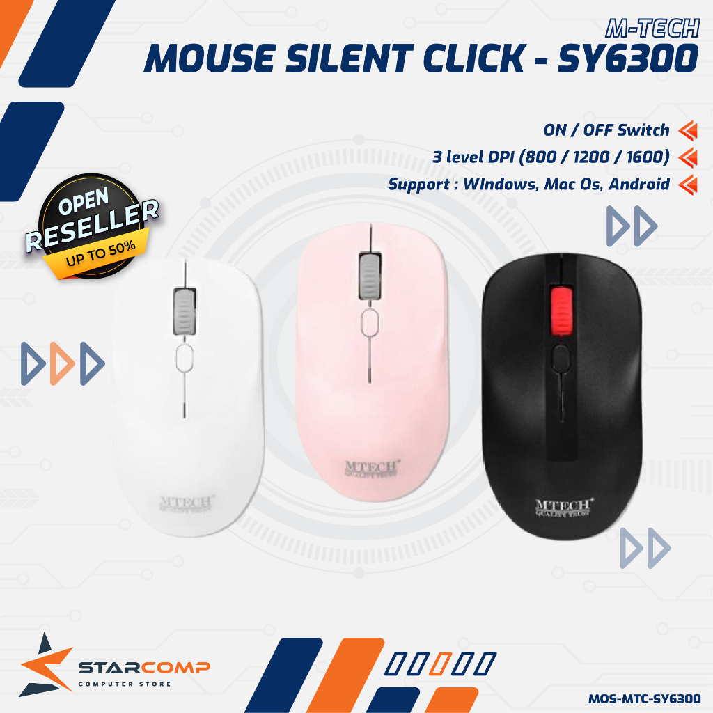 Jual Mouse Wireless M-Tech SY-6300 Silent Click 2.4Ghz | Shopee Indonesia