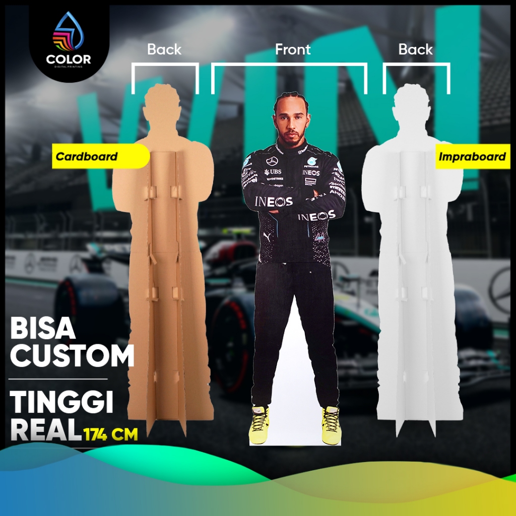 Jual Standee Lewis Hamilton Real Size / Human Stande Figure Besar ...