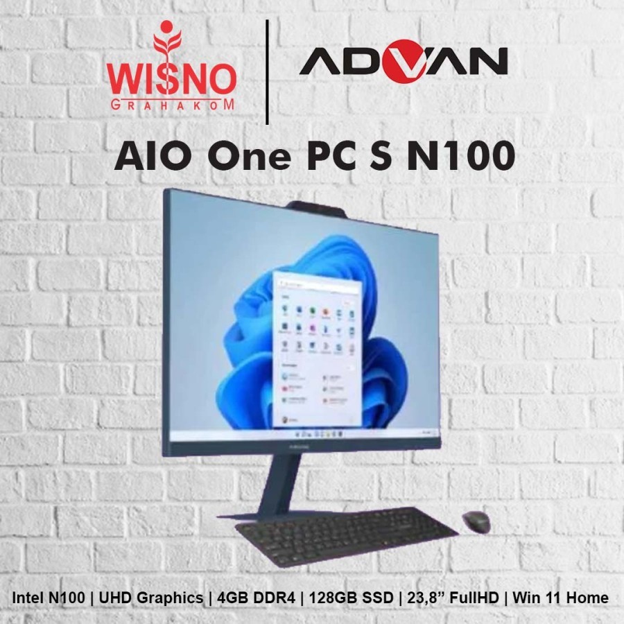 Jual Advan All In One PC AIO OnePC Intel N100 Free Windows 11 + Wireless Keyboard & Mouse ...