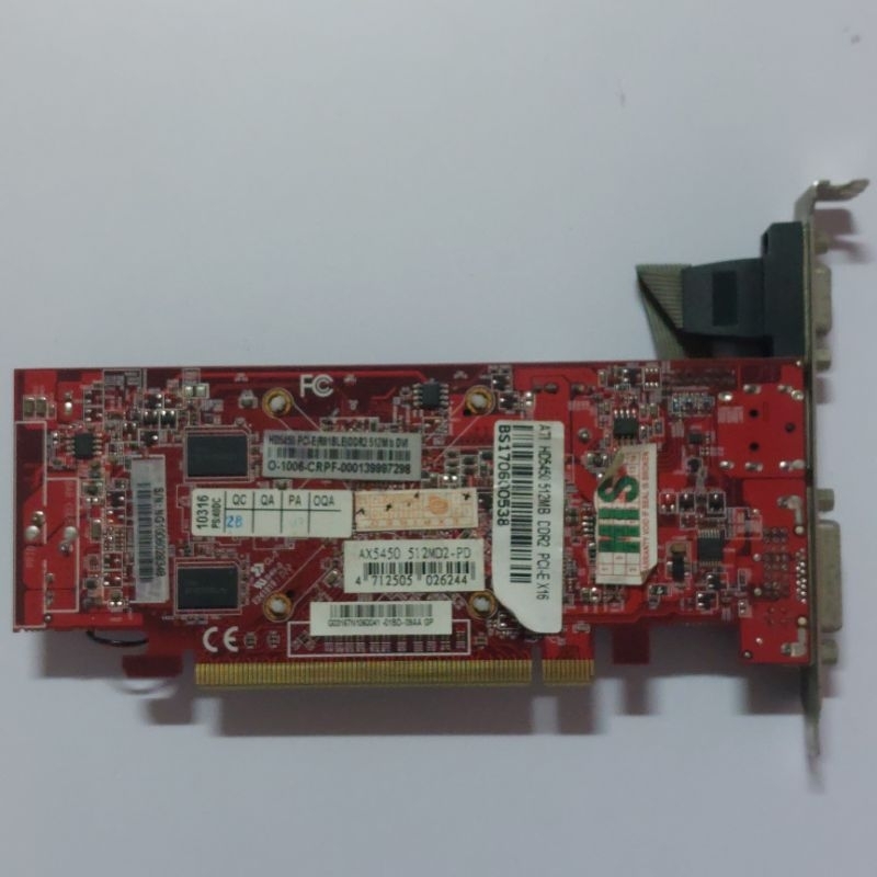 Jual VGA card PCI Express AMD RADEON ATI HD5450 512 MB DDR2 64 BIT ...