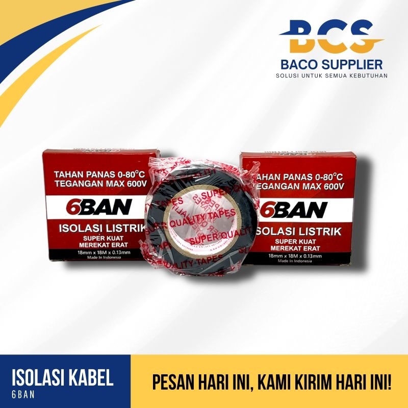 Jual [ISOLASI KABEL 6BAN] Isolasi Kabel Listrik 6BAN | Lakban Listrik ...