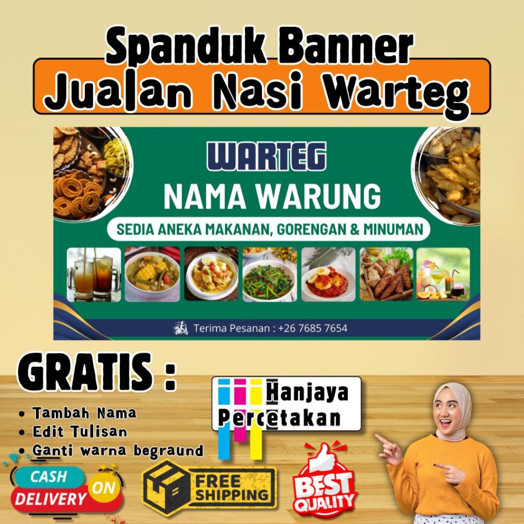 Jual SPANDUK BANNER JUALAN NASI WARTEG (WARUNG TEGAL) | Shopee Indonesia