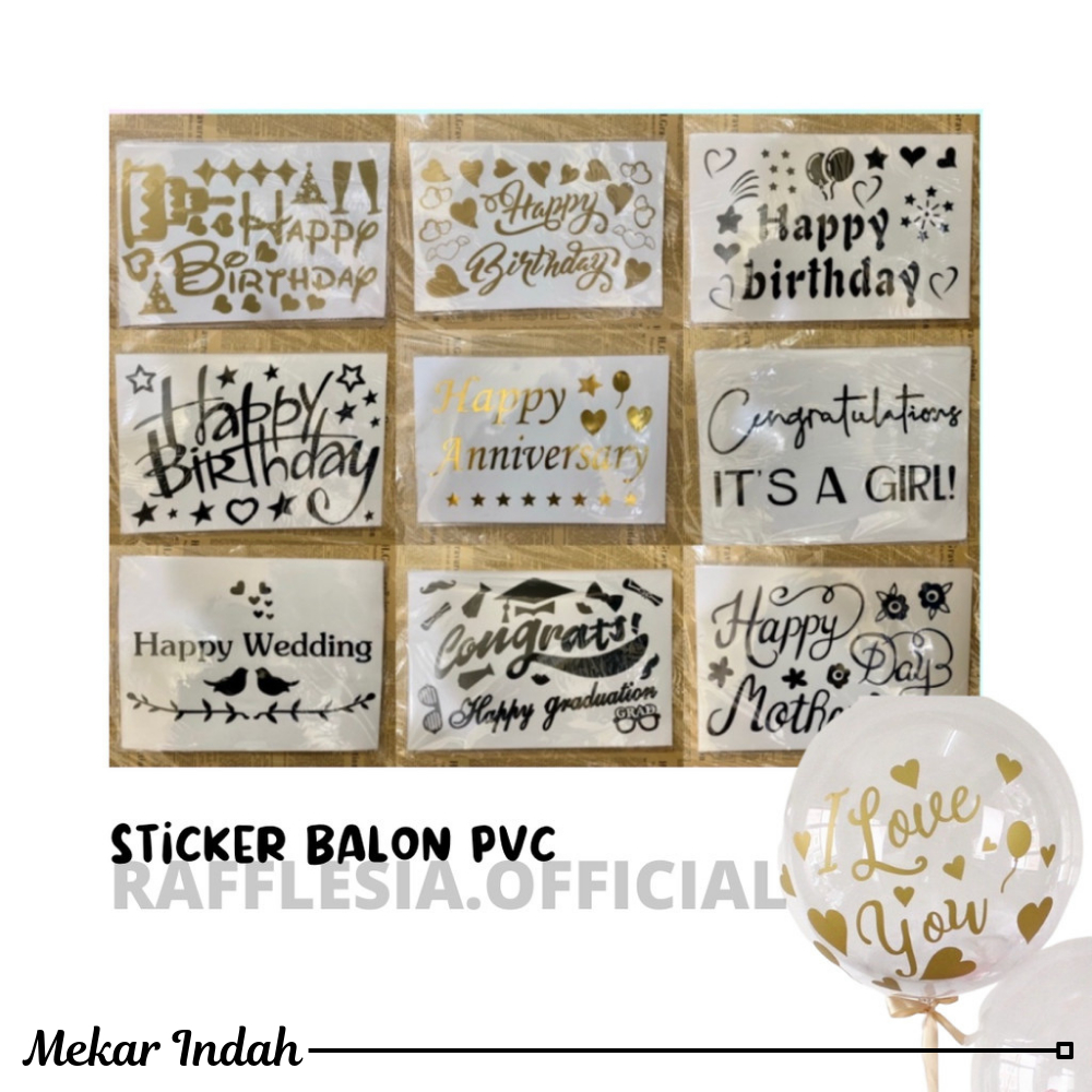 Jual STICKER BALON PVC ECER UNTUK BALON 10INCH 18INCH HINGGA 36 INCH ...