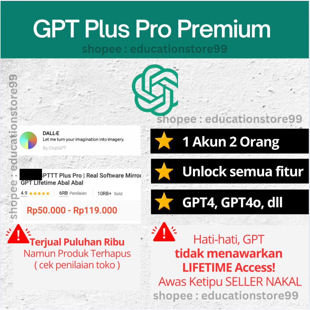 Jual GPT Real Plus Premium GPT Tidak LIfetime Abal-Abal | Shopee Indonesia