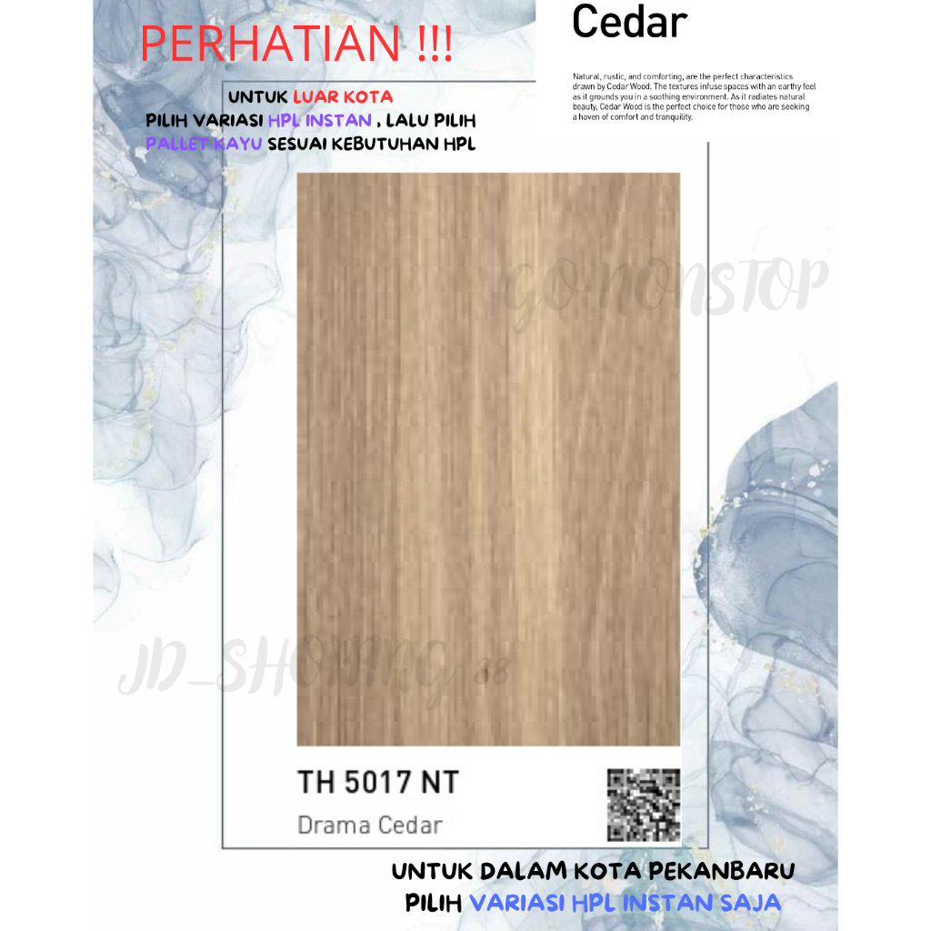 Jual (LUAR KOTA WAJIB PALLET KAYU) NEW HPL Taco Woodgrain Texture TH ...