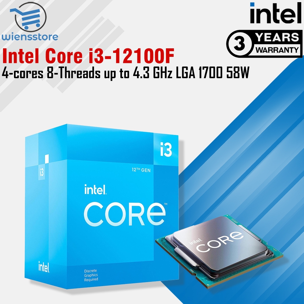 Jual Intel Core i3 12100F Core I3 Gen 12 Alder Lake Quad-Core 3.3 GHz LGA 1700 58W | Shopee ...