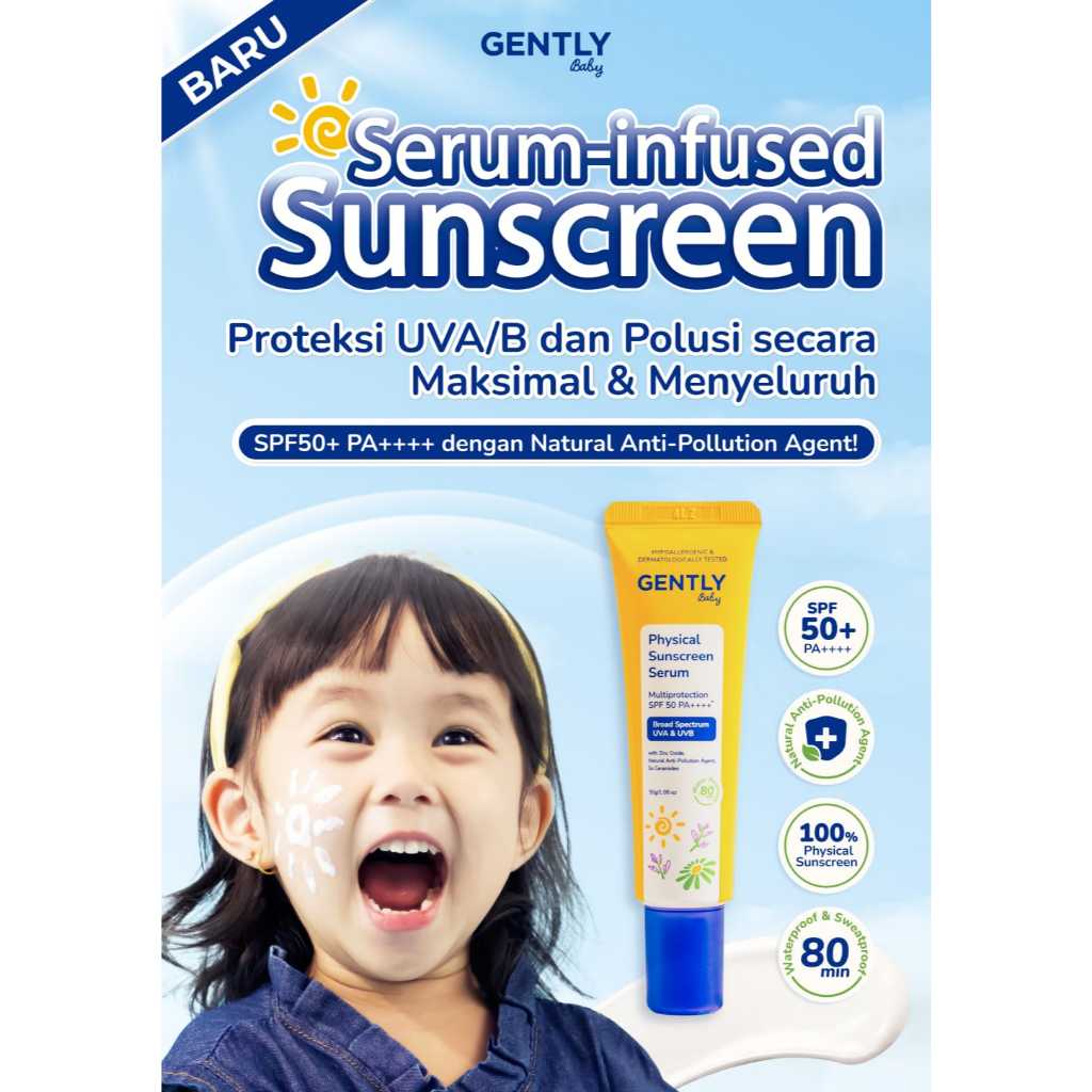 Jual GENTLY BABY PHYSICAL SUNSCREEN BAYI ANAK 30 GR | SPF 50 PA ...