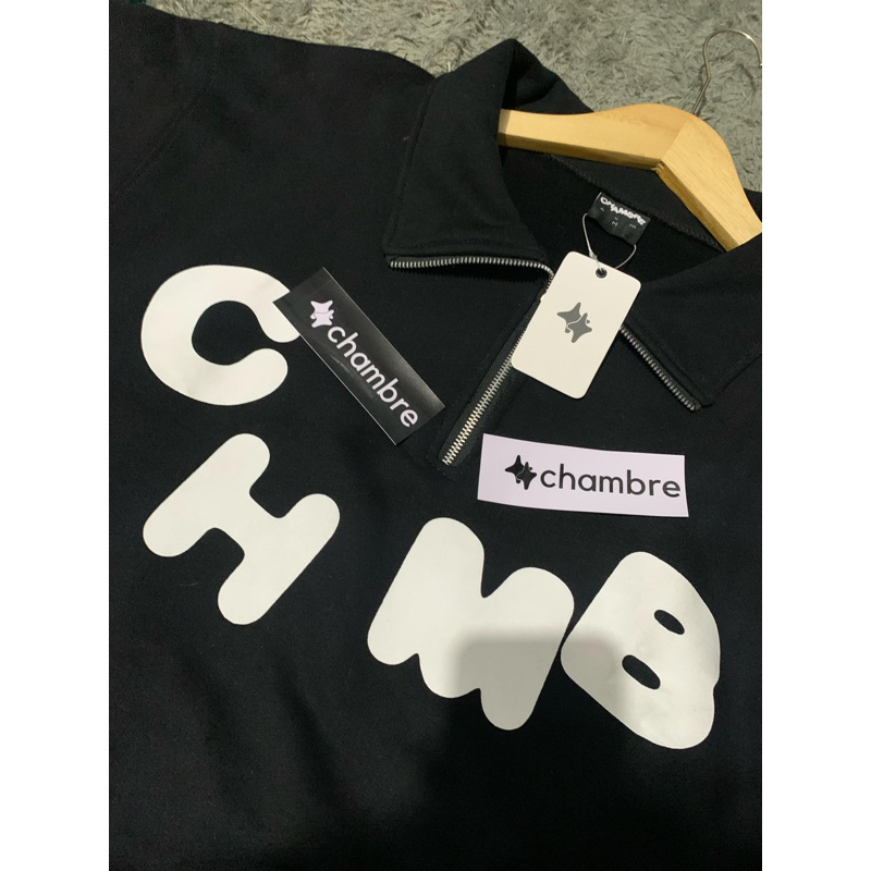 Jual CHMB HALF ZIP BLACK SZ L | Shopee Indonesia