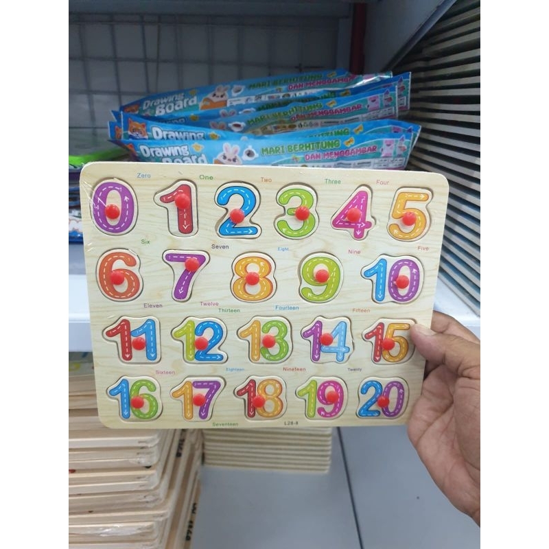 Jual Puzzle Kayu Knob Angka Puzle Kayu 3D Puzzle Mainan Edukasi Anak ...