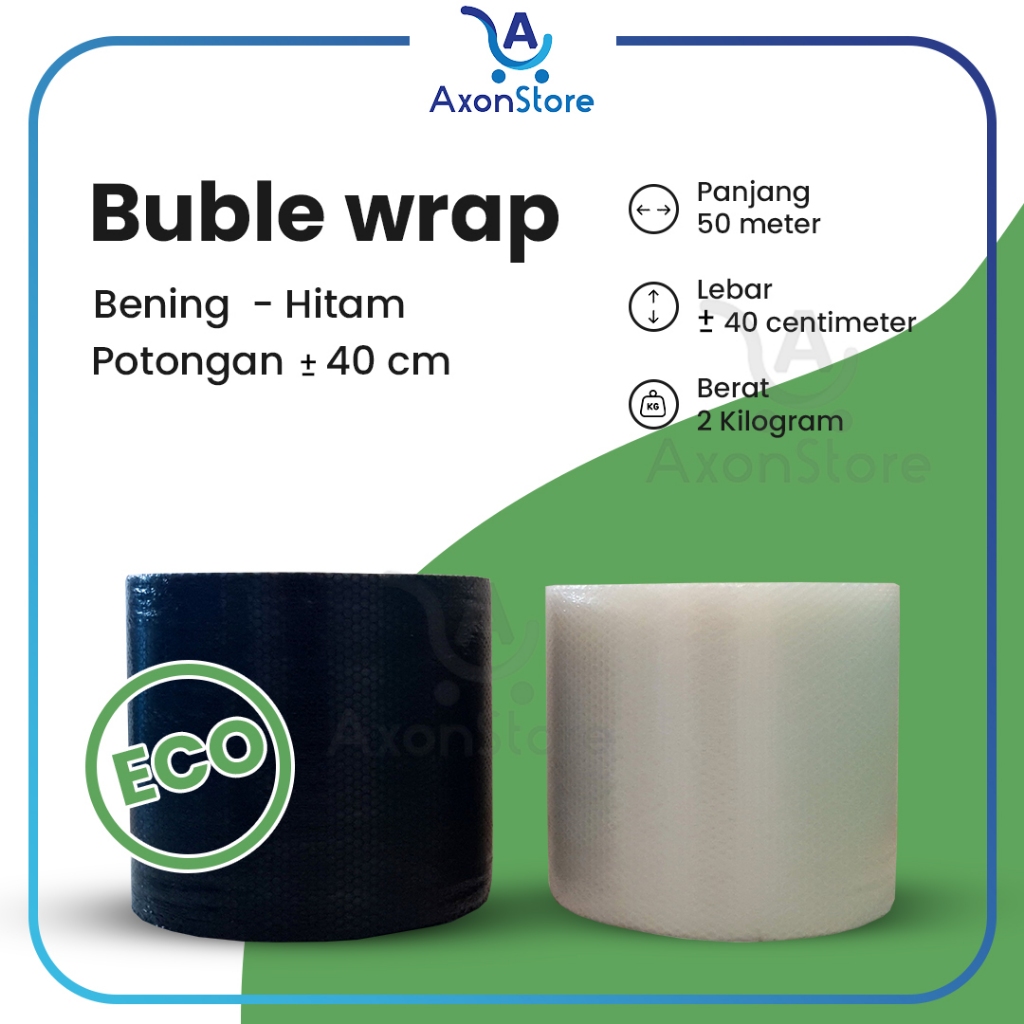 Jual BUBBLE WRAPPING ECO Hitam 40cm 50m Buble Wrapping Tipis Pack ...