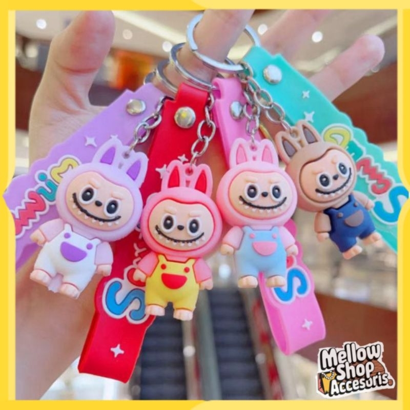 Jual [Mellow] Ganci labubu karet strap Gantungan kunci upset duck ...