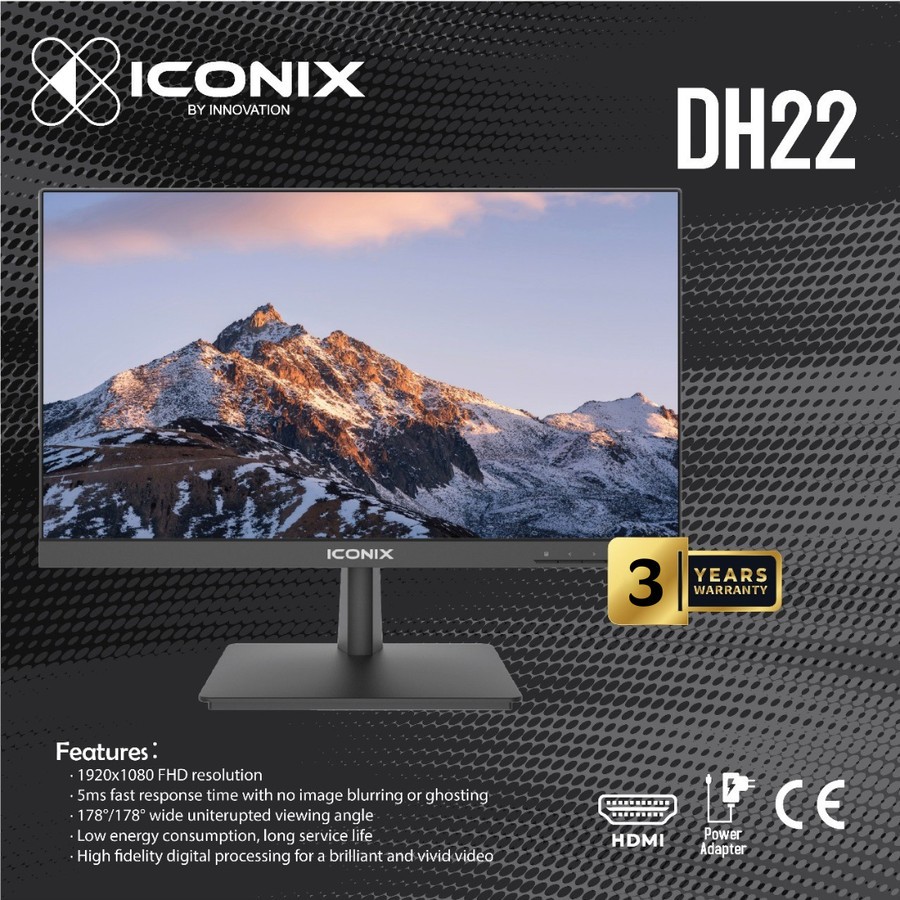 Jual Iconix DH22 21.45" FHD 3-Side Borderless 100Hz Monitor LED 22 Inch ...