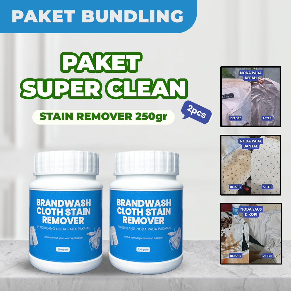 Jual Brandwash Paket Hemat 2 pc 250gr Pembersih Noda Bandel di Pakaian ...