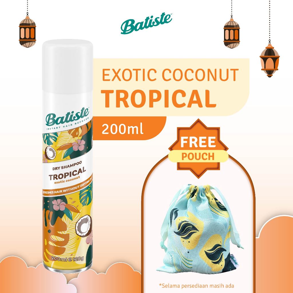 Jual Batiste Tropical Exotic Coconut Dry Shampoo 200ml FREE Pouch ...