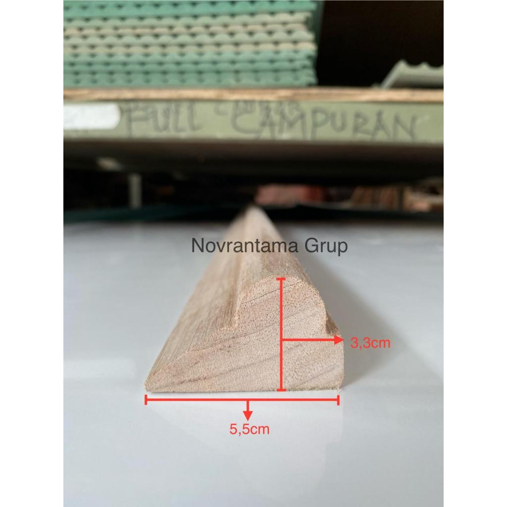 Jual Lis Profil Kayu Meranti (5,5x3,3cm) / Lis Kayu Moulding / List ...