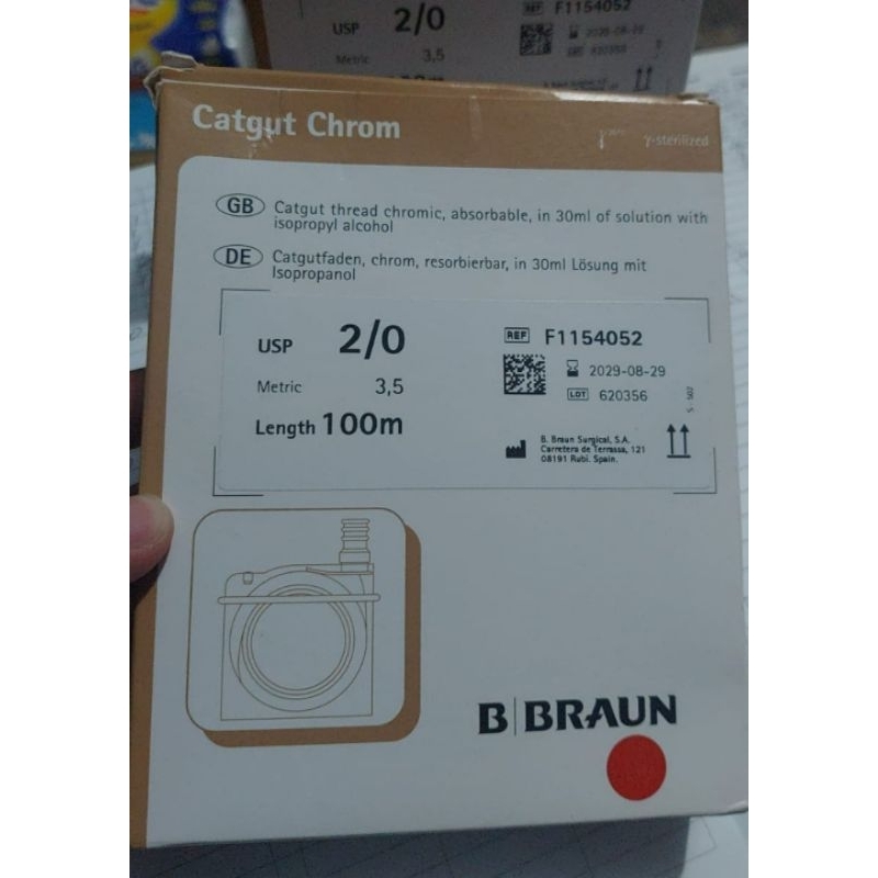 Jual Benang Catgut Roll Chromic 2/0 Bbraun 100meter | Shopee Indonesia
