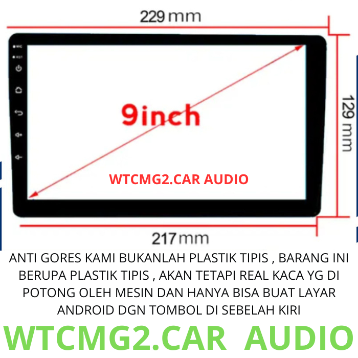 Jual anti gores layar head unit android dengan tombol posisi sebelah ...
