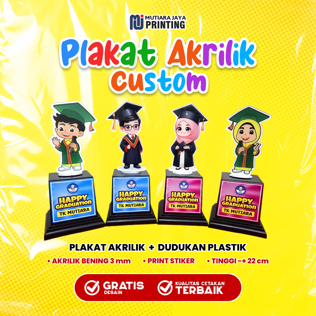 Jual PLAKAT WISUDA TK PAUD / AKRILIK CUSTOM PIALA ANAK SEKOLAH ...