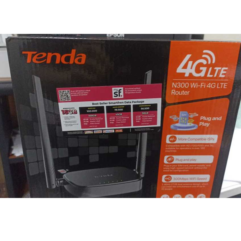 Jual Tenda 4G05 N300 Wi-Fi 4G LTE Router free simcard | Shopee Indonesia
