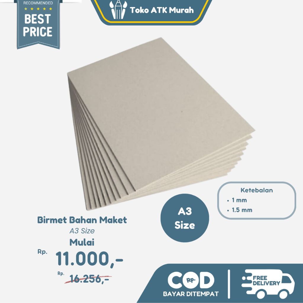 Jual Beermat A3+ 1mm / 1.5mm - Kertas Birmet (+-50cm x 35cm) - Karton ...