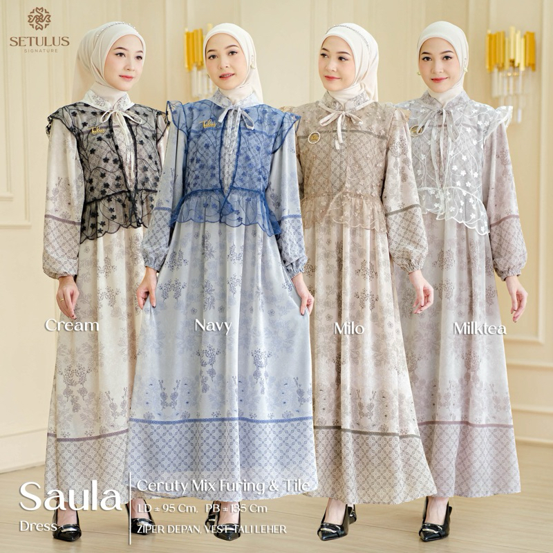 Jual [Vican] Setulus - Saula Nala Kahla Ninasa Osana Dress Gamis Lebaran 2025 Kekinian Mewah ...