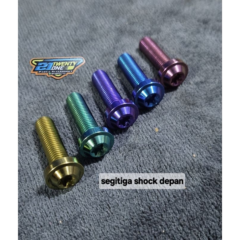 Jual baut titanium segitiga shock depan beat mio vario scoopy nmax ...