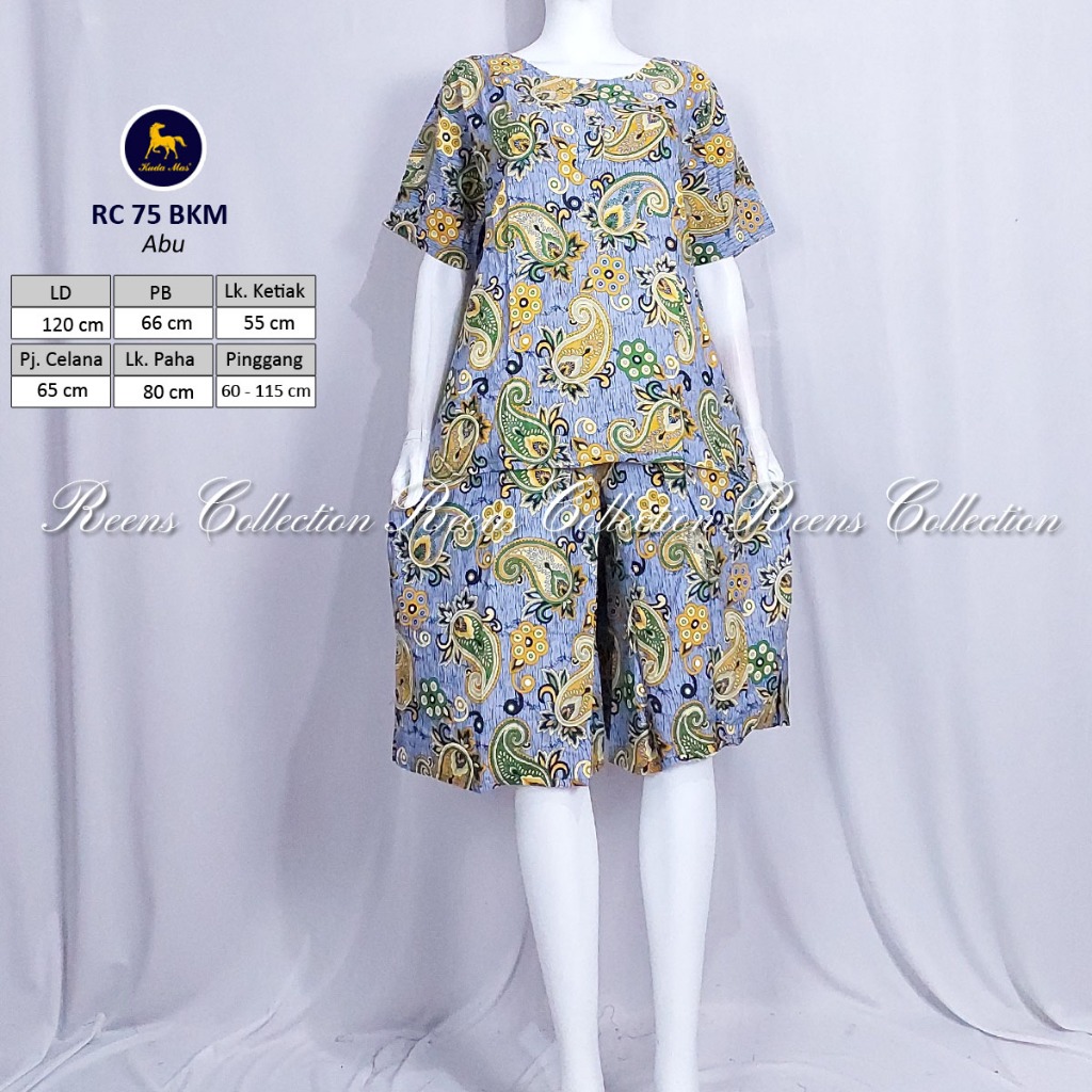 Jual Batik Kuda Mas Setelan RC 75 LD 120cm | Piyama Wanita Kulot Pendek ...