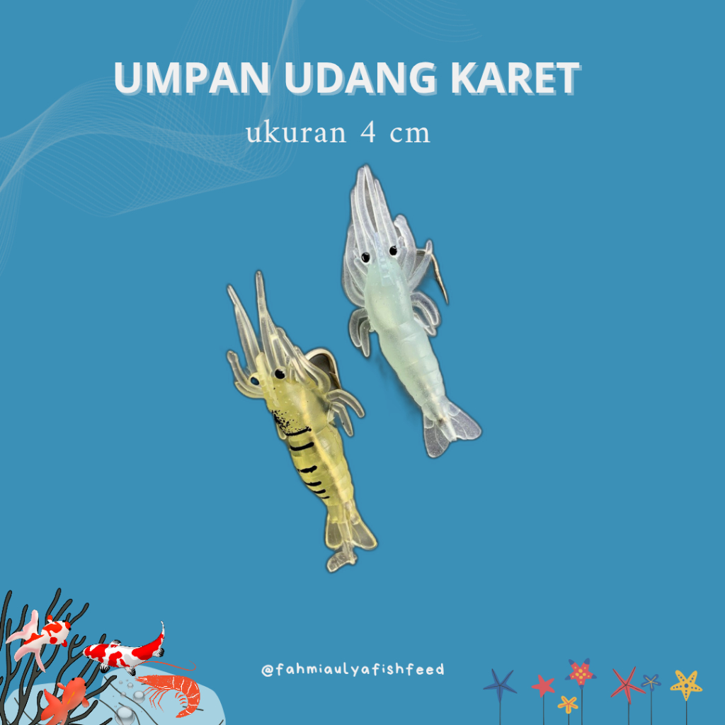 Jual Umpan Pancing Udang Karet 4 cm Dilengkapi Kail | Shopee Indonesia