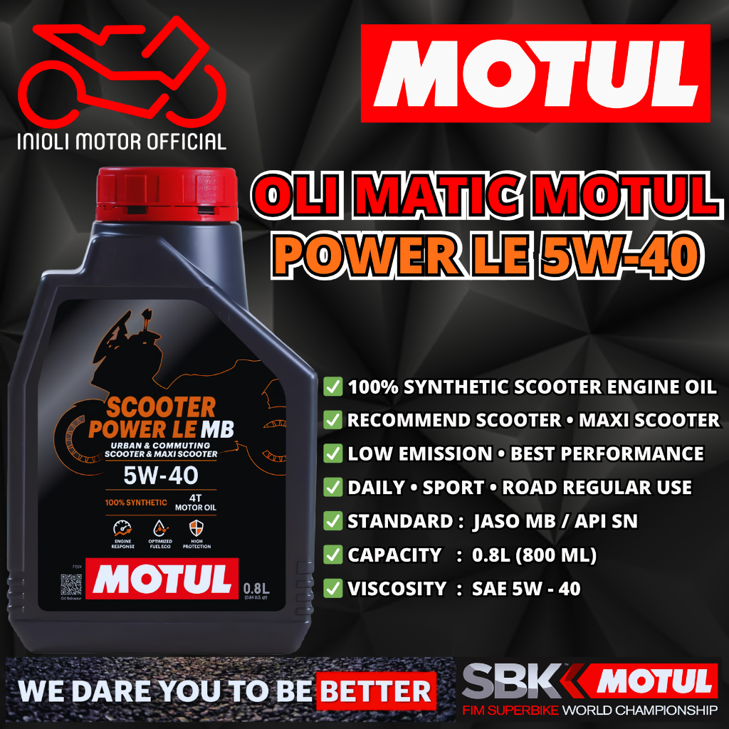 Jual OLI MOTUL SCOOTER POWER LE 5W40 800ML OLI MOTUL IMPORT 100% ...