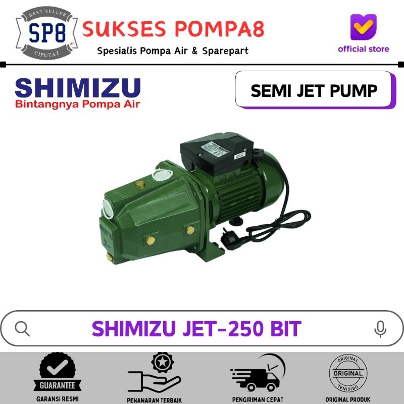Jual Pompa Air Shimizu JET-250 BIT Non Otomatis / Pompa Air Semi Jet | Shopee Indonesia