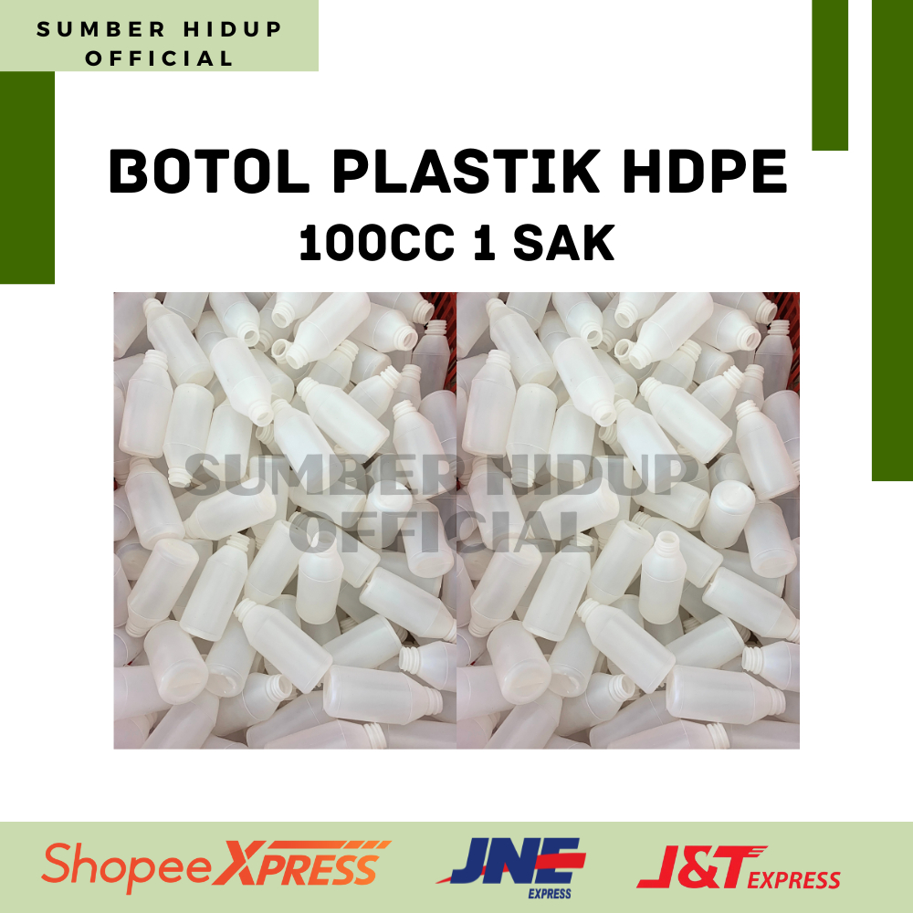 Jual BOTOL PLASTIK HDPE 100ML | 100CC TUTUP HITAM DAN KLEP PUTIH SAK SAKAN | Shopee Indonesia