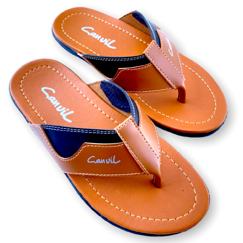 Jual Sandal Japit Kulit Casual Pria Canvil Terbaru Sandal Kulit Dewasa ...