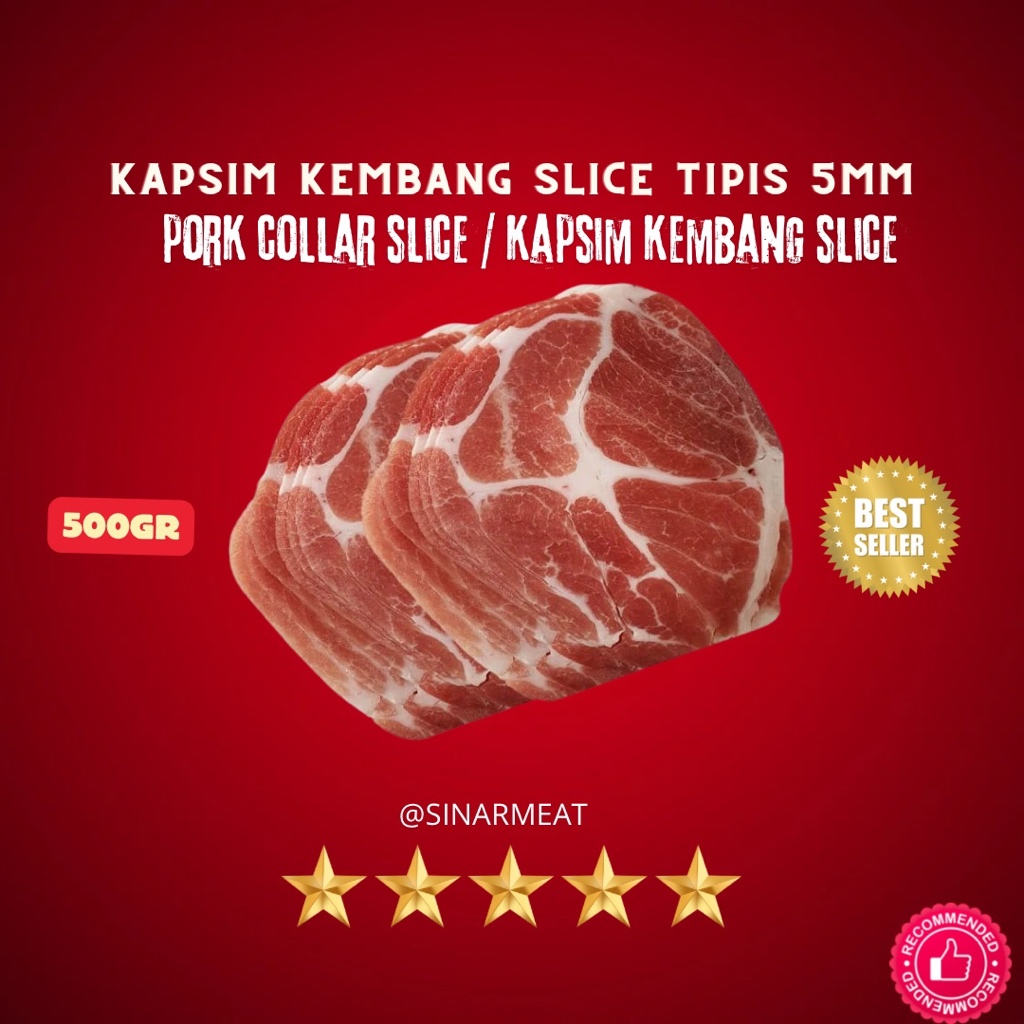 Jual DAGING BABI KAPSIM KEMBANG/ PORK COLLAR SLICE 5MM 500GR | Shopee ...