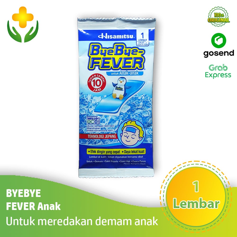 Jual Bye Bye Fever Anak 1 Lembar Plester Demam Anak ByeBye Fever Anak ...