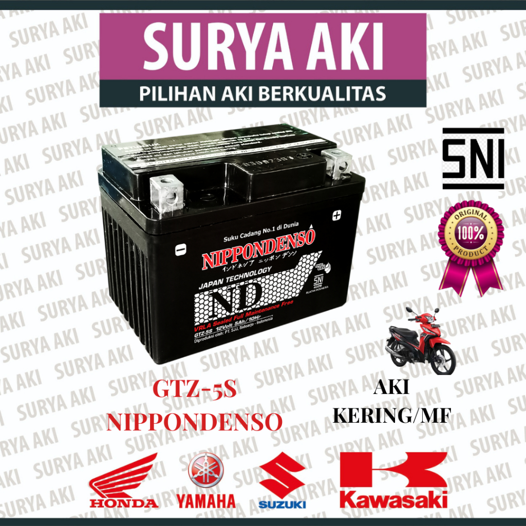 Jual AKI KERING NIPPONDENSO GTZ5S AKI MOTOR VARIO 110 MIO GT MIO SOUL | Shopee Indonesia