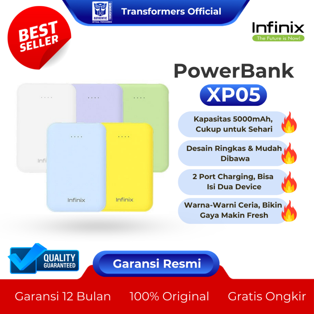 Jual Transformers x Infinix Power Bank XP05 – Kapasitas 5000mAh, Dual ...