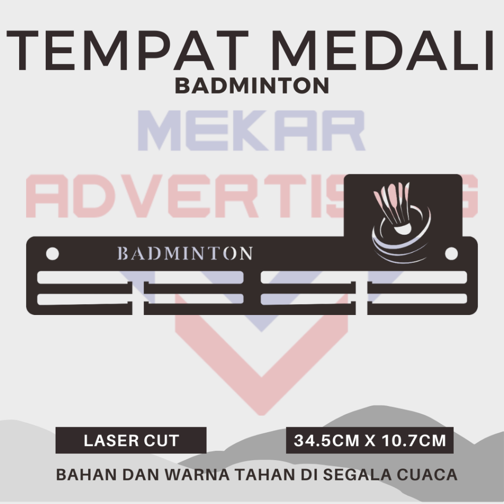 Jual TEMPAT MEDALI STAINLESS GOLD MIROR CABANG OLAHRAGA BADMINTON ...
